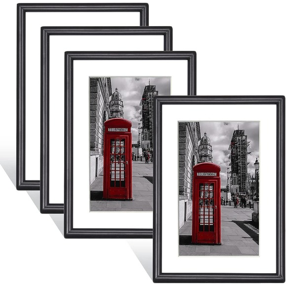 Accents | 6x8 Picture Frame Black Matte Thin Modern Metal Set Of 4 4 ...